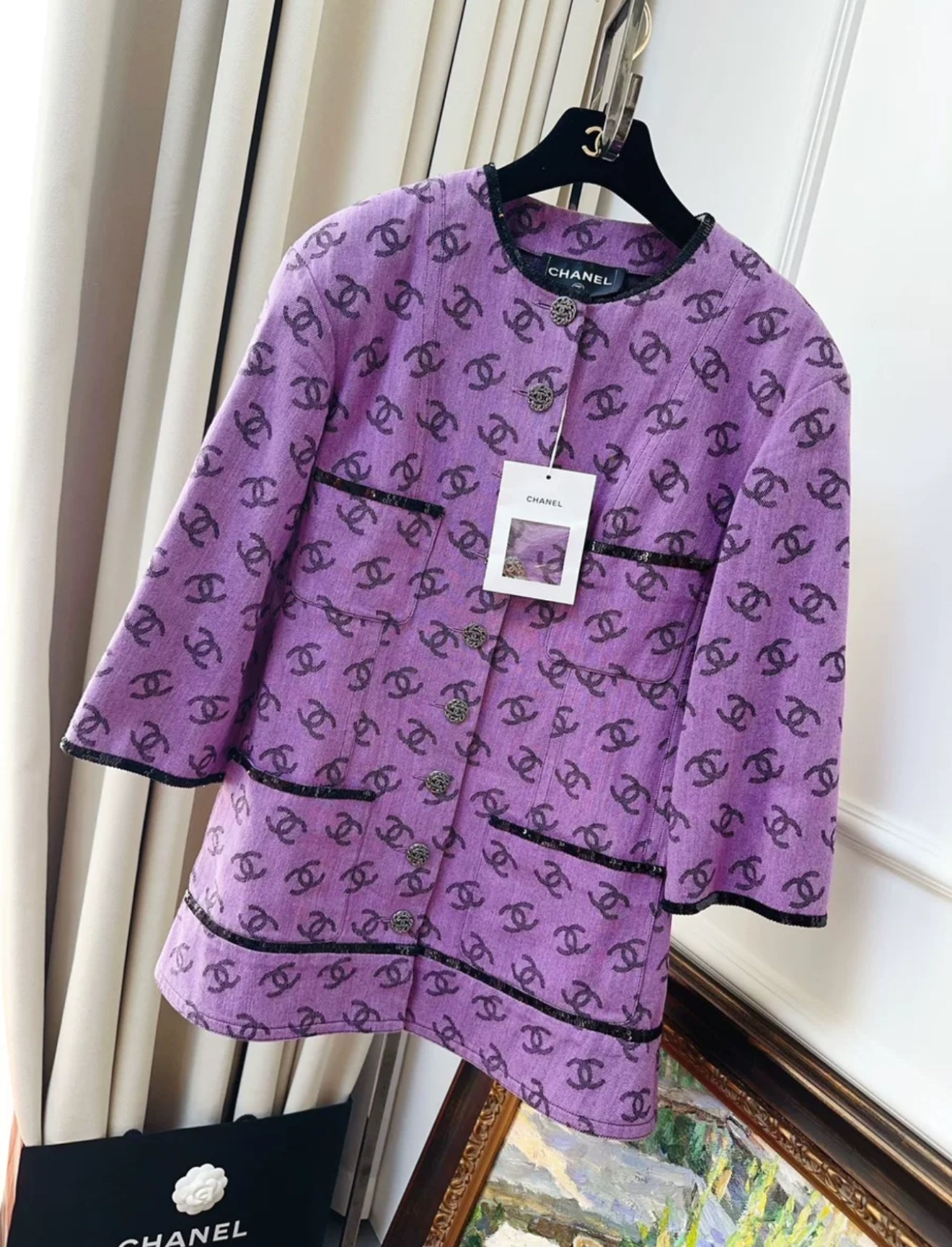 Chanel 22SS purple & black denim dress – Wararni.com