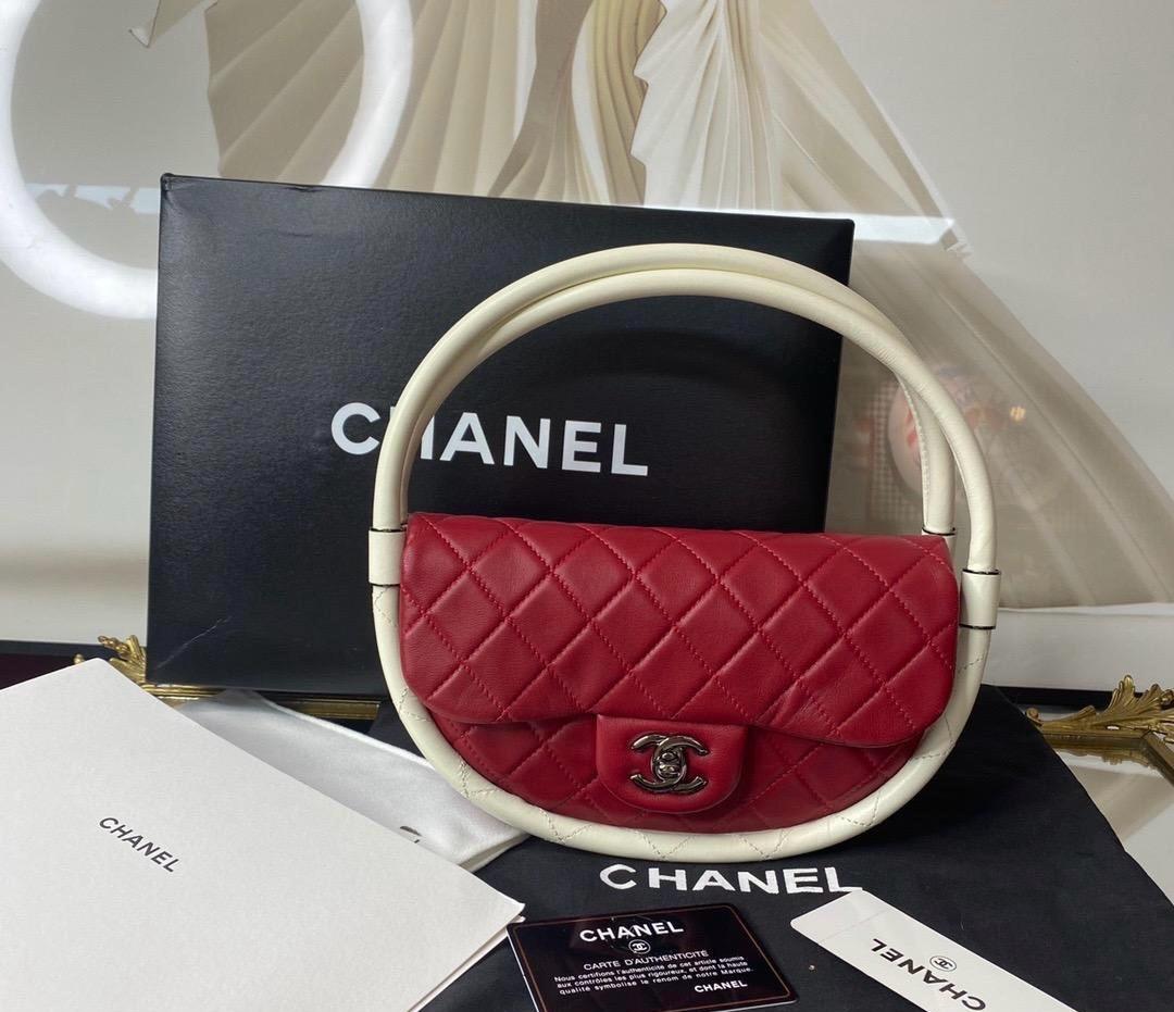 Chanel Red Lambskin Hula Hoop Handbag – Wararni.com