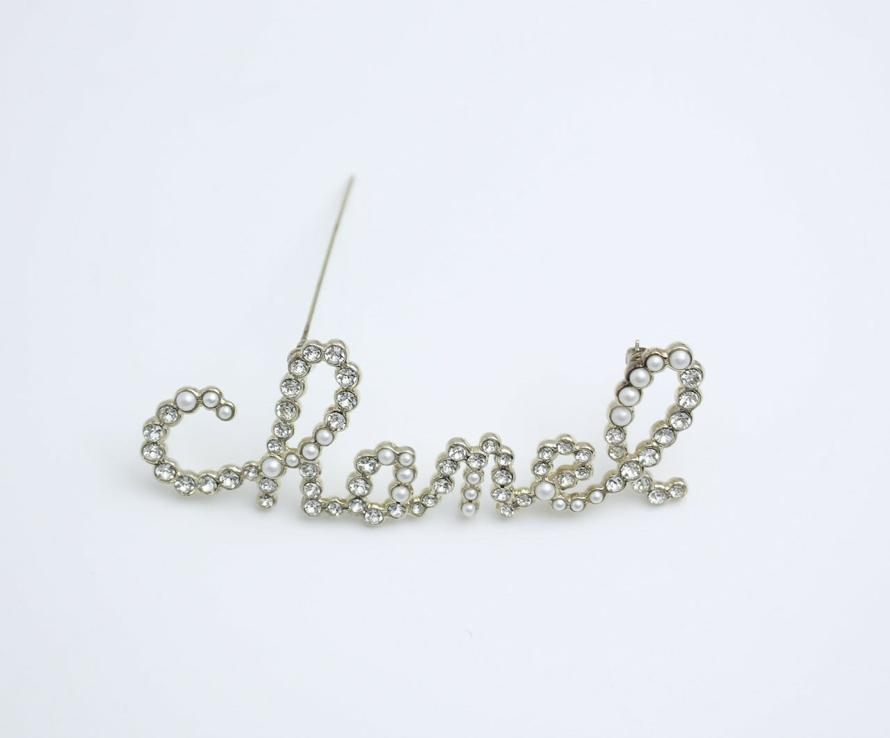 Chanel B19K Rhinestone English Word ‘CHANEL’ Brooch – Wararni.com
