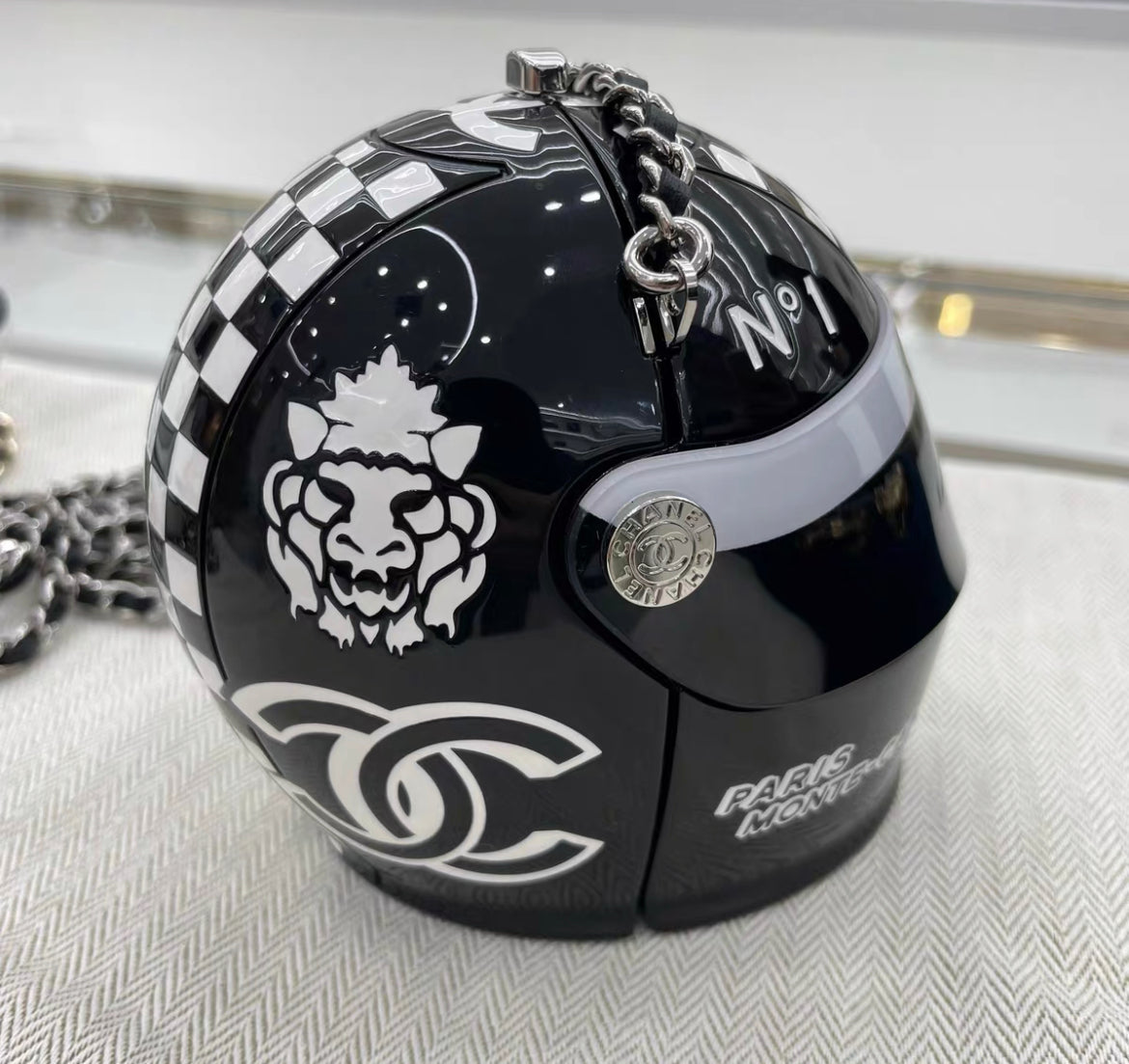 Chanel 2023 Monte Carlo Helmet Minaudiere Black – Wararni.com