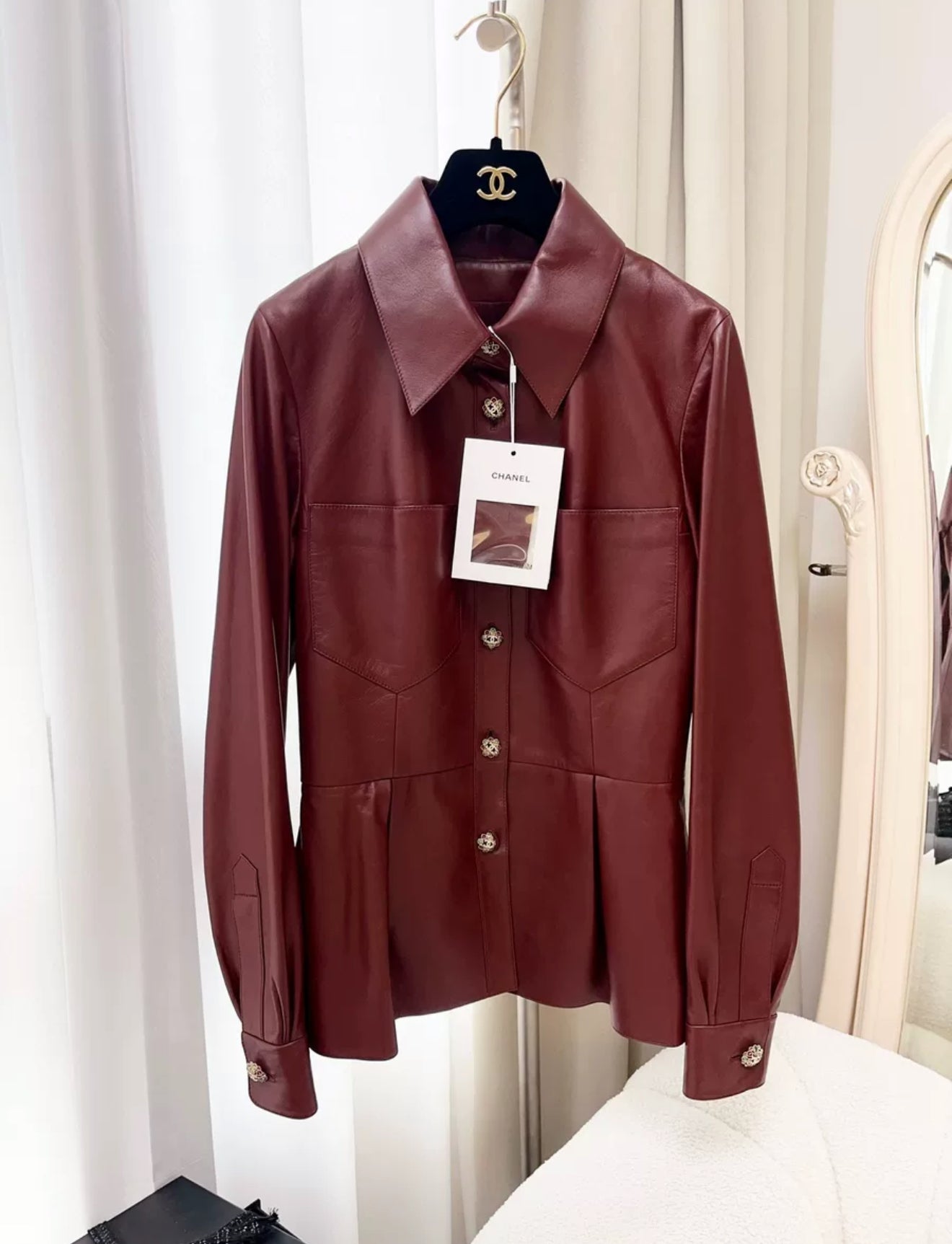 Chanel 22K Burgundy Leather Jacket – Wararni.com