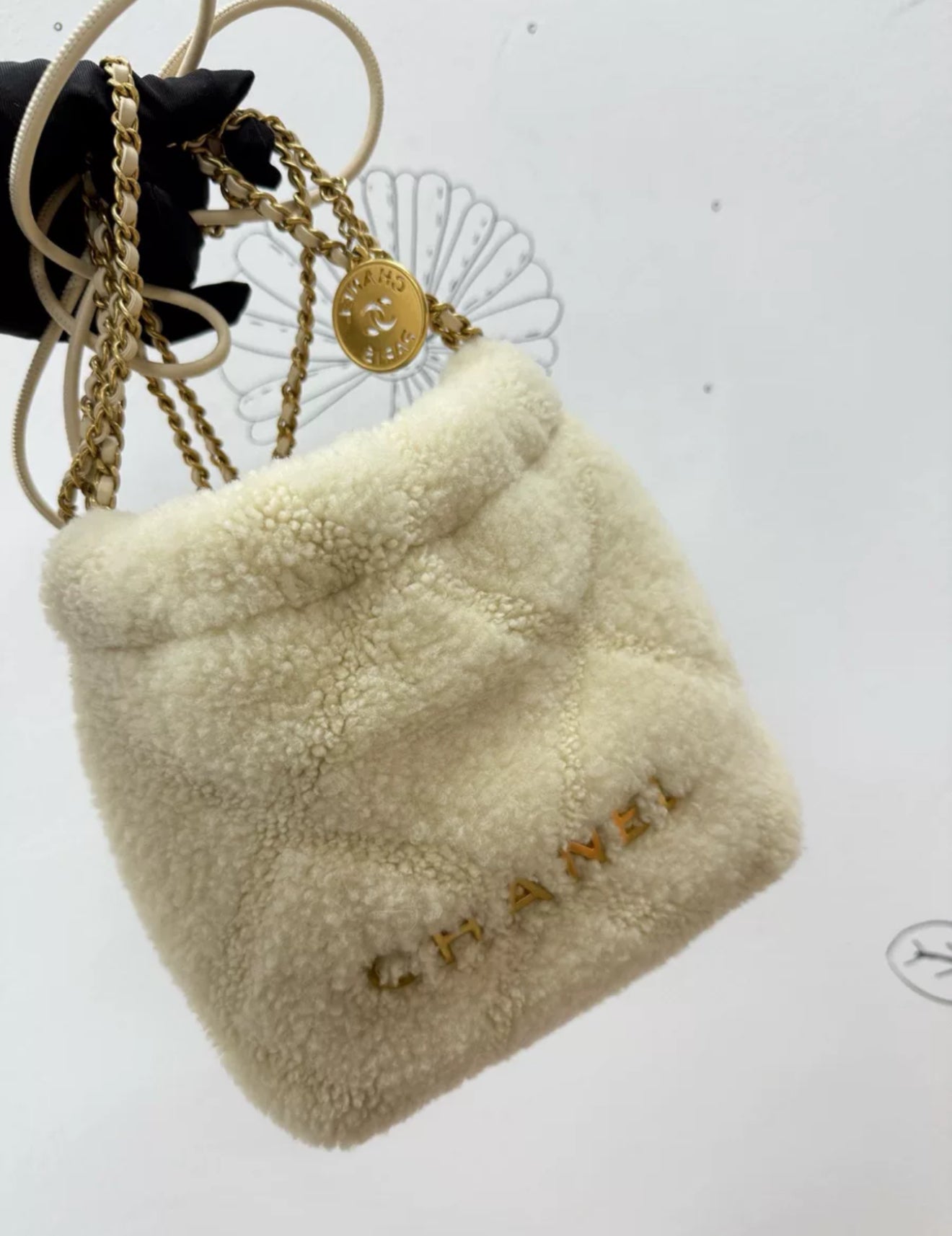 Chanel 22 bag mini teddy with gold hardware – Wararni.com