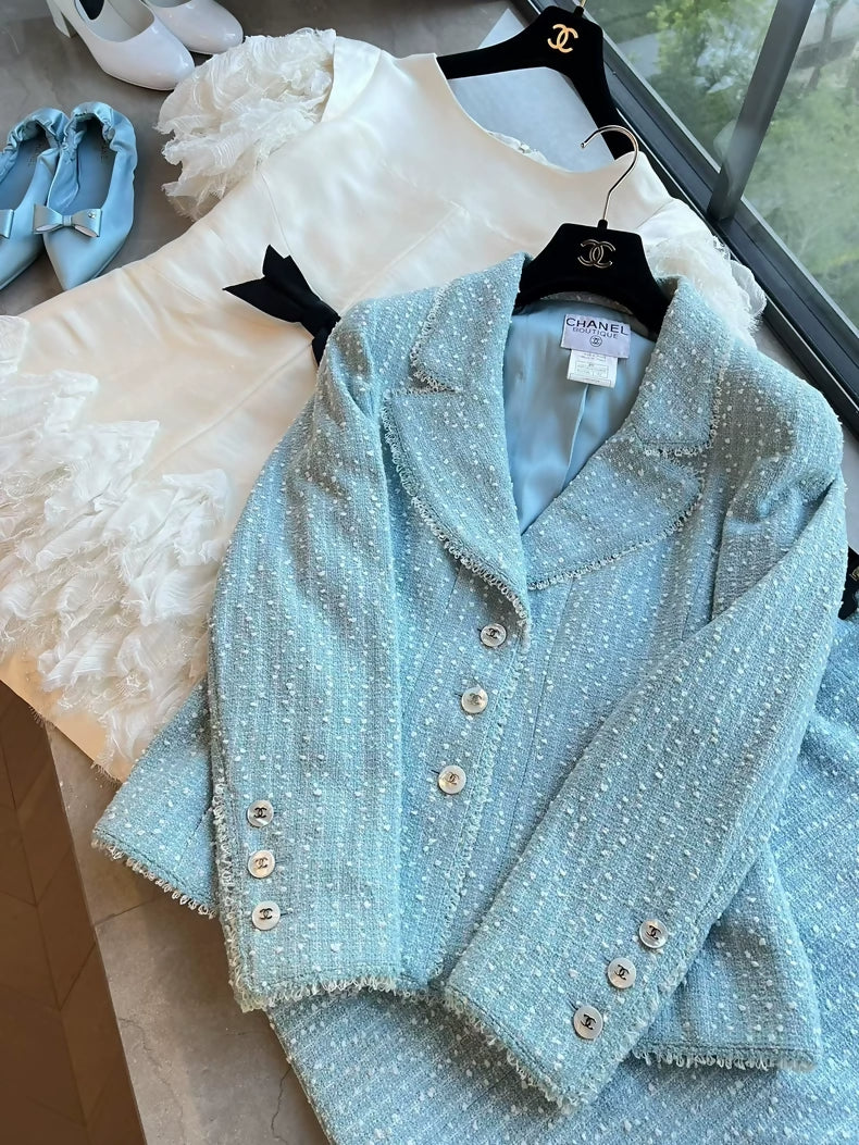 Chanel 97P Princess Diana Suit Jacket + Skirt, – Wararni.com