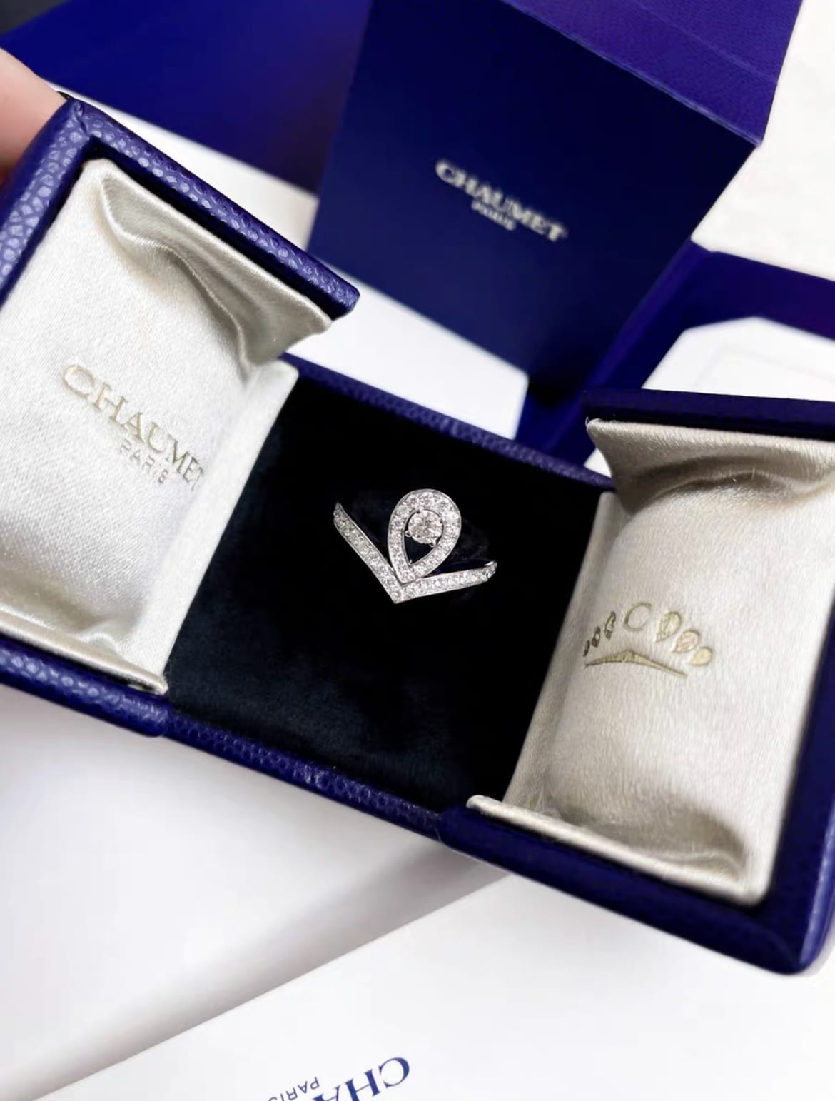 Chaumer Joséphine Aigrette pavé diamond ring – Wararni.com