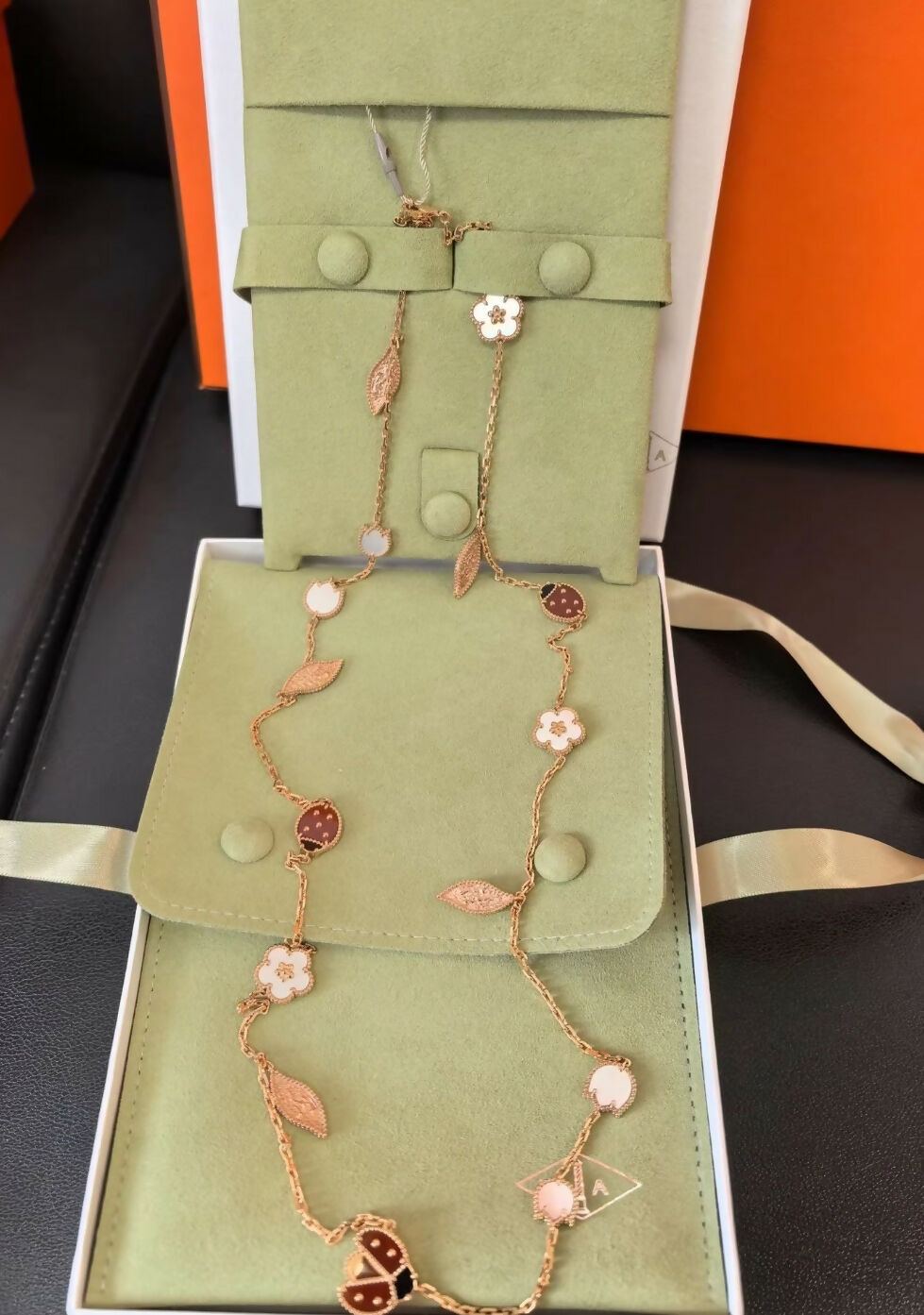 VCA Van Cleef & Arpels Lucky Spring long necklace, 15 motifs 18K rose ...