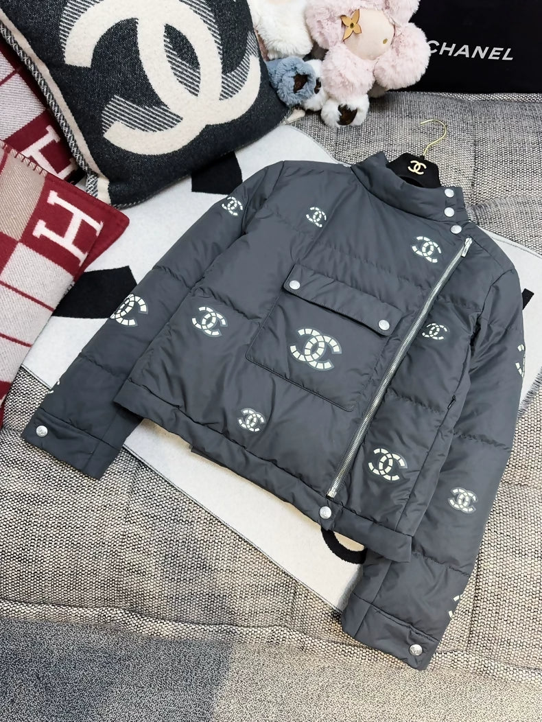 Chanel 21N Coco Neige ski collection gray down jacket – Wararni.com
