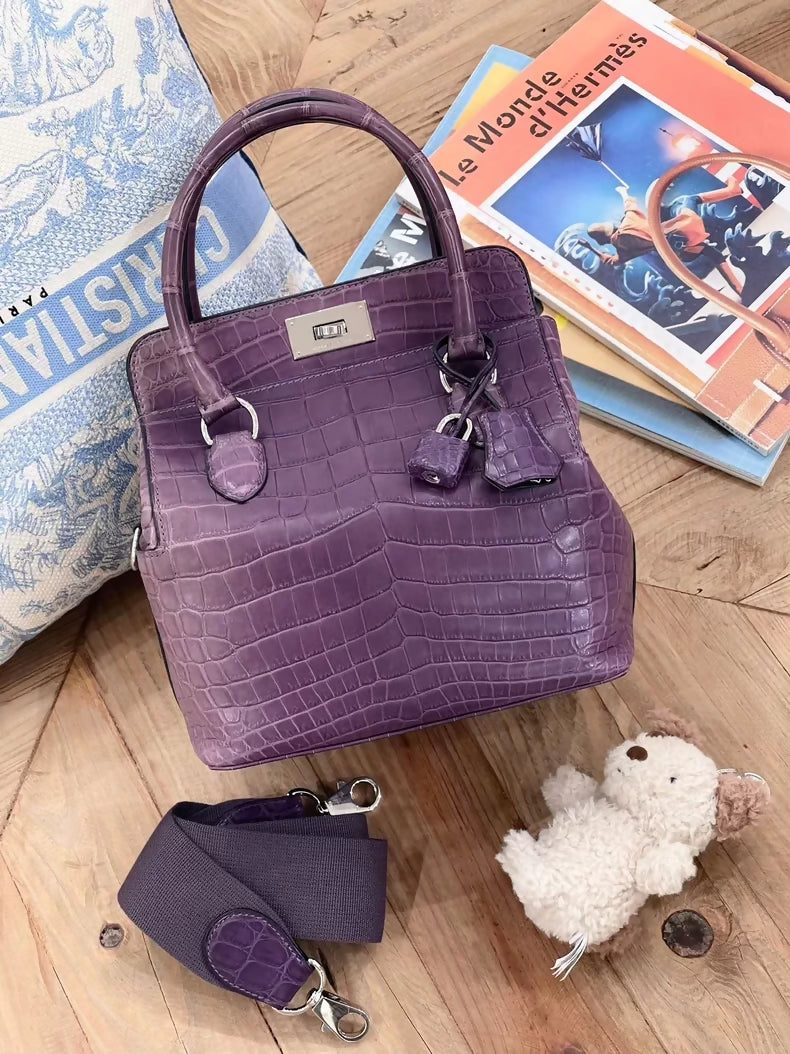 Hermès Tool Box 20 Purple matte Crocodile palladium hardware – Wararni.com